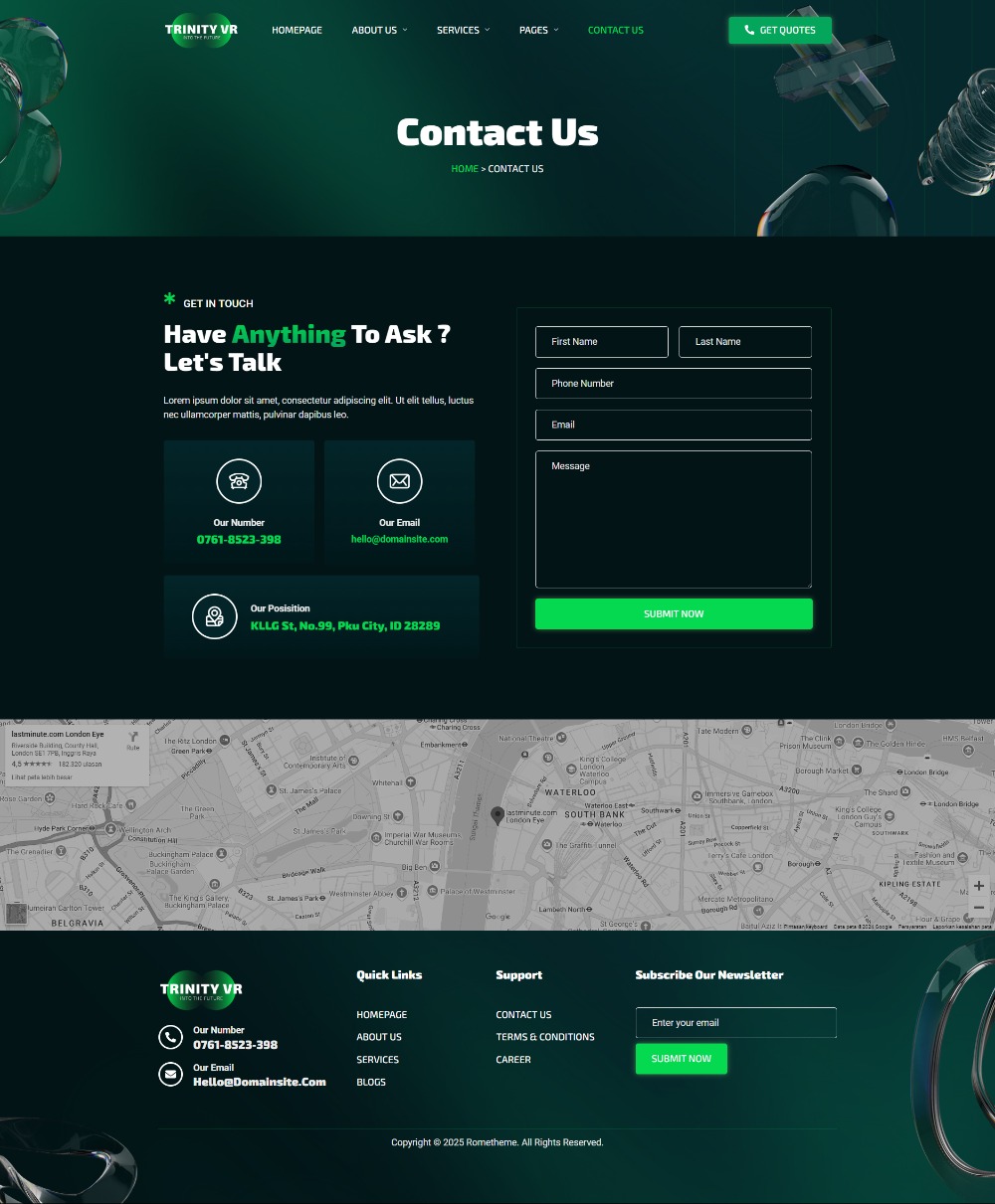 TrinityVR - Virtual Reality Services Elementor Template Kit by Rometheme